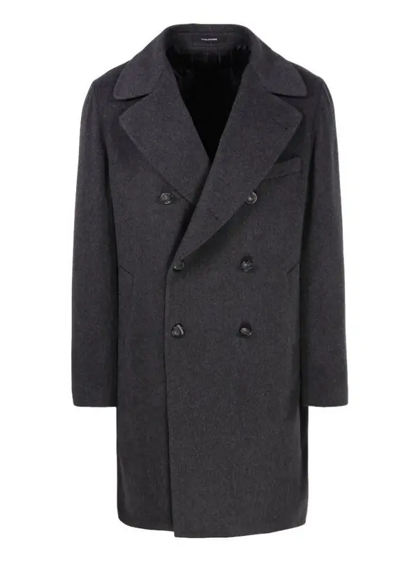 Tagliatore Double Breasted Coat - Black