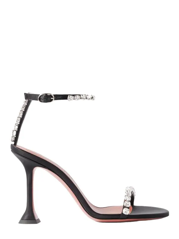 Amina Muaddi Gigi Crystal-embellished Heeled Sandals - Black