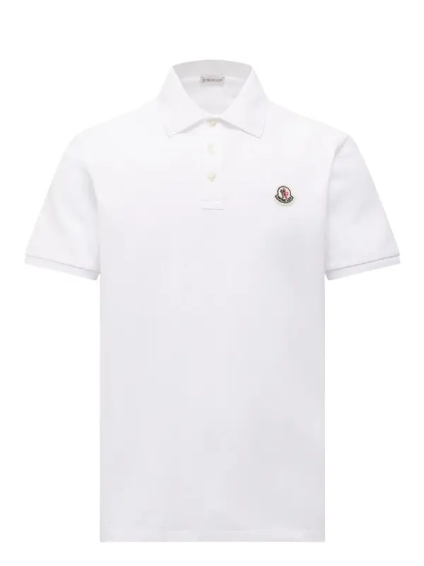 Moncler Logo Patch Short-sleeved Polo Shirt - White