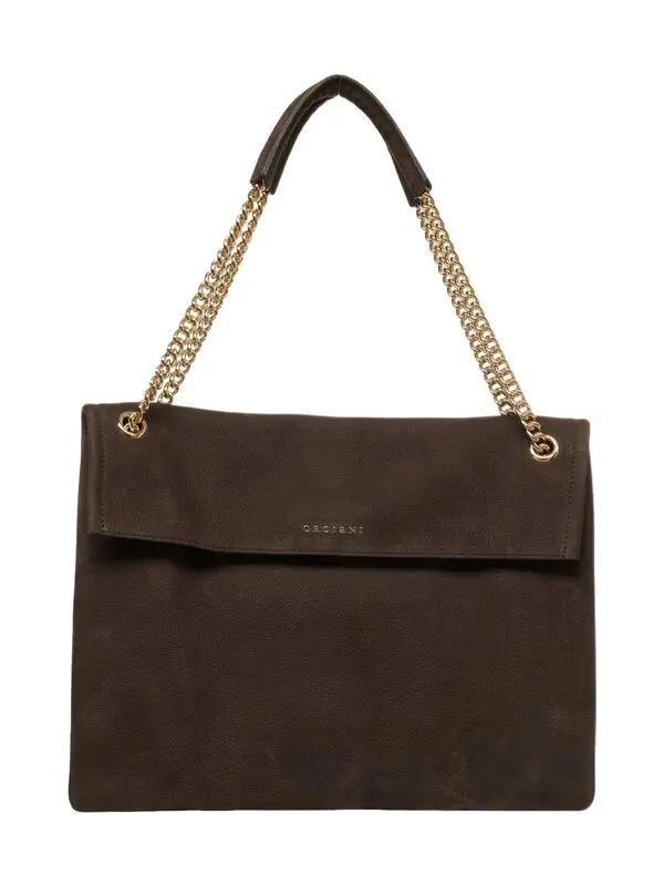 Orciani Logo Lettering Chain Linked Tote Bag - Black