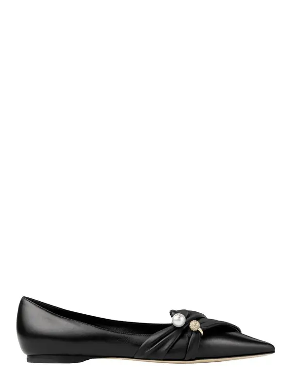 JIMMY CHOO Rafi Pearl Embellished Ballet Flats - Black