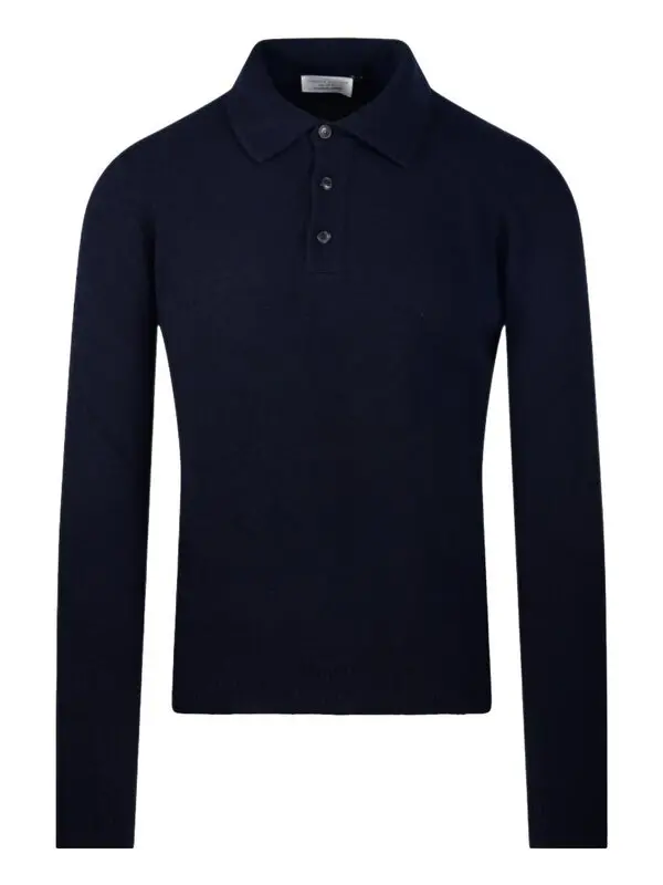 ROBERTO COLLINA Long-sleeve Polo Shirt - Navy