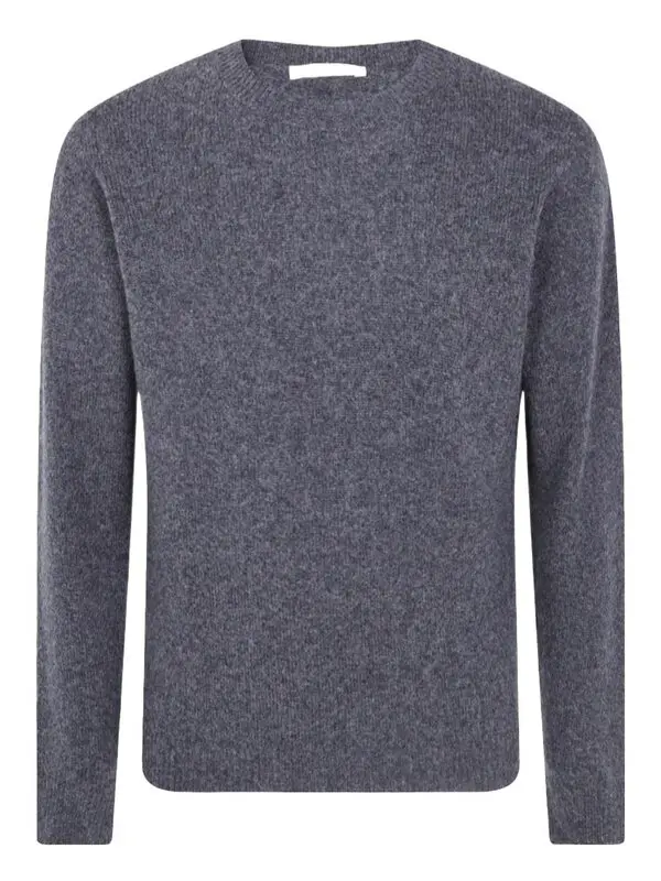 NUUR Crew-neck Sweater With Ribbed Cuffs And Hem - Gray