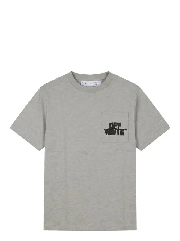 Off-White Logo Detailed Crewneck T-shirt - Grey