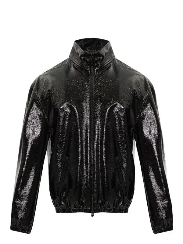 COURREGES Long-sleeved High Neck Zip-up Jacket - Black