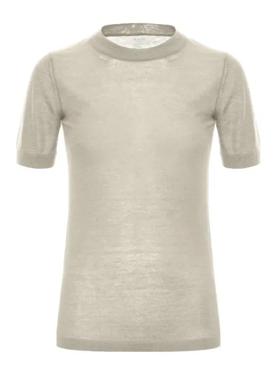 Malo Luxury Cashmere Crew Neck Top - Dune