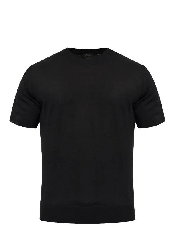 Brioni Fine Knit Crew-neck T-shirt - Black