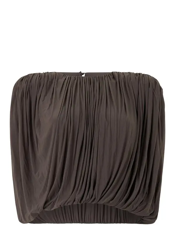 Magda Butrym Draped Strapless Top - Brown