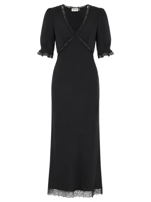 Rixo Annina Lace-trim Maxi Dress - Black