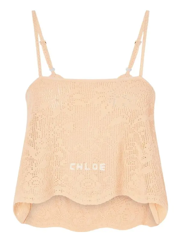 Chloé Crocheted Cotton Top - Light Orange