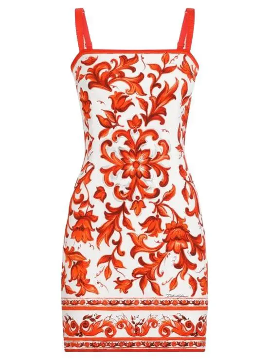 Dolce & Gabbana Majolica Print Mini Dress - Multi-color