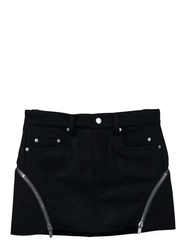 Rick Owens Zip Detail Denim Skirt - Black
