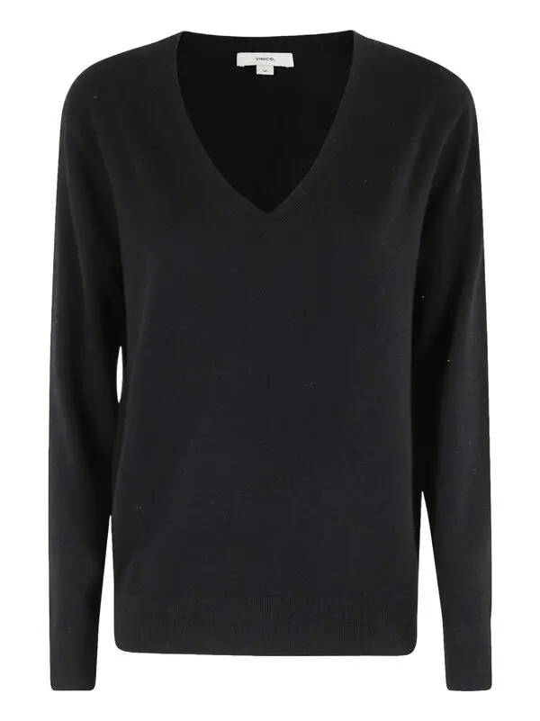 Vince Weekend Long Sleeved V-neck Jumper - Black