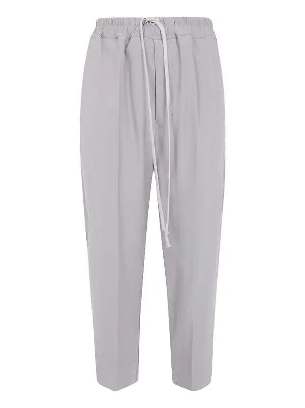 Rick Owens Drawstring Cropped Trousers - Gray