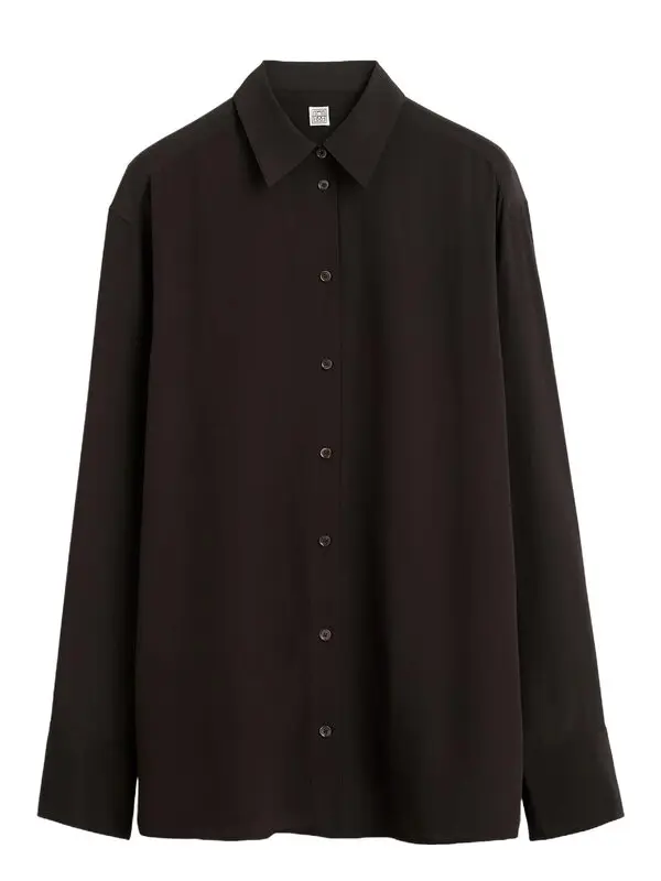 TOTEME Silk Crepe Shirt - Brown