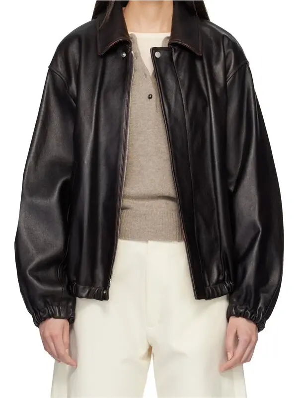 SSSTEIN Zippered Leather Jacket - Black