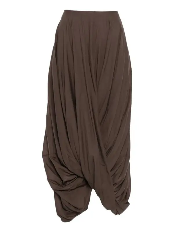 TOTEME Twisted Draped Maxi Skirt - Walnut