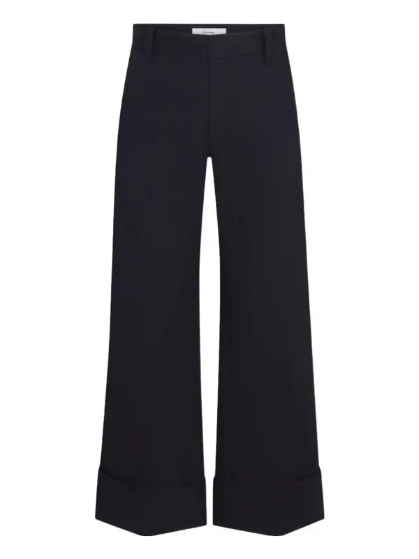FRAME Cuffed Slim Palazzo Trousers - Navy