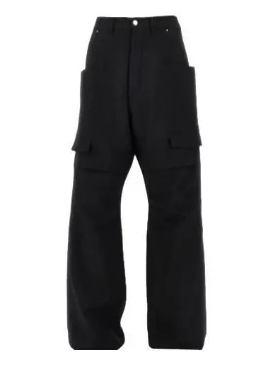 Rick Owens Cargo Pants With Belt Loops And Pockets - Black