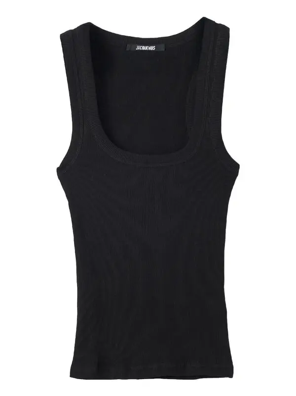 Jacquemus Ribbed Tank Top - Black