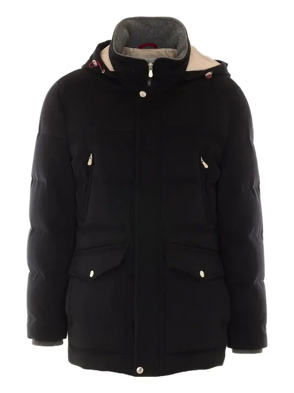Brunello Cucinelli Hooded Padded Coat - Black