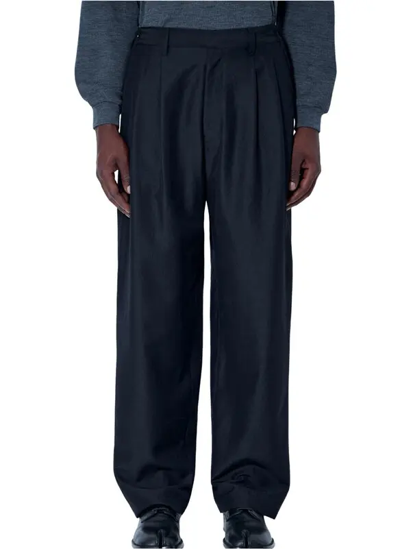 SSSTEIN Pleated Wide-leg Trousers - Black