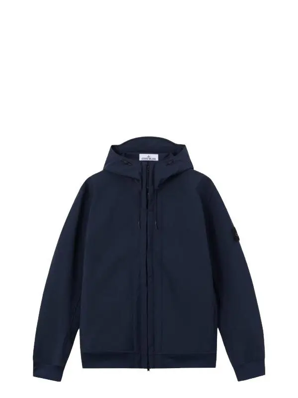 Stone Island Hooded Jacket With Wind- And Water-resistant Membrane - Navy Blue