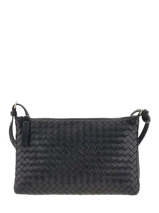 Bottega Veneta Woven Leather Shoulder Bag - Black