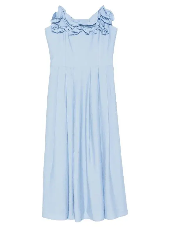 Stine Goya Sleeveless Pleated Dress - Light Blue