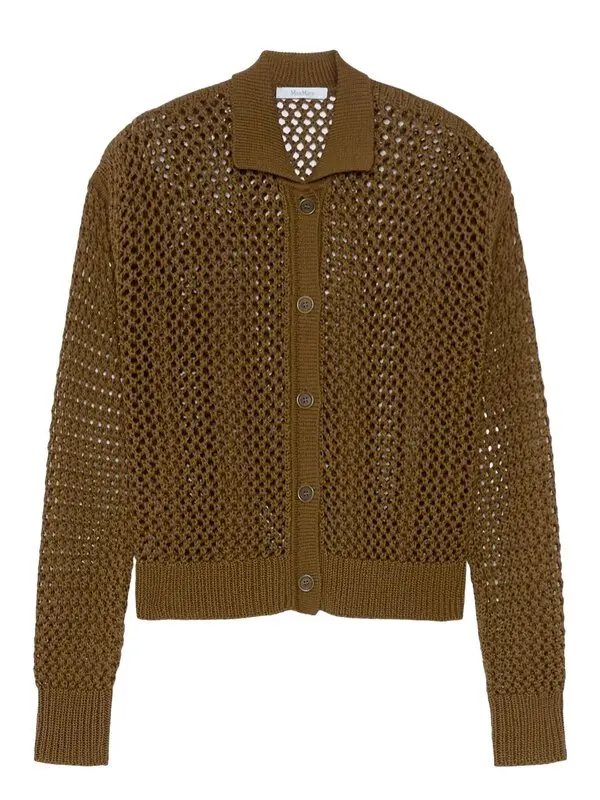 Max Mara Long-sleeved Knitwear With Button Front - Brown