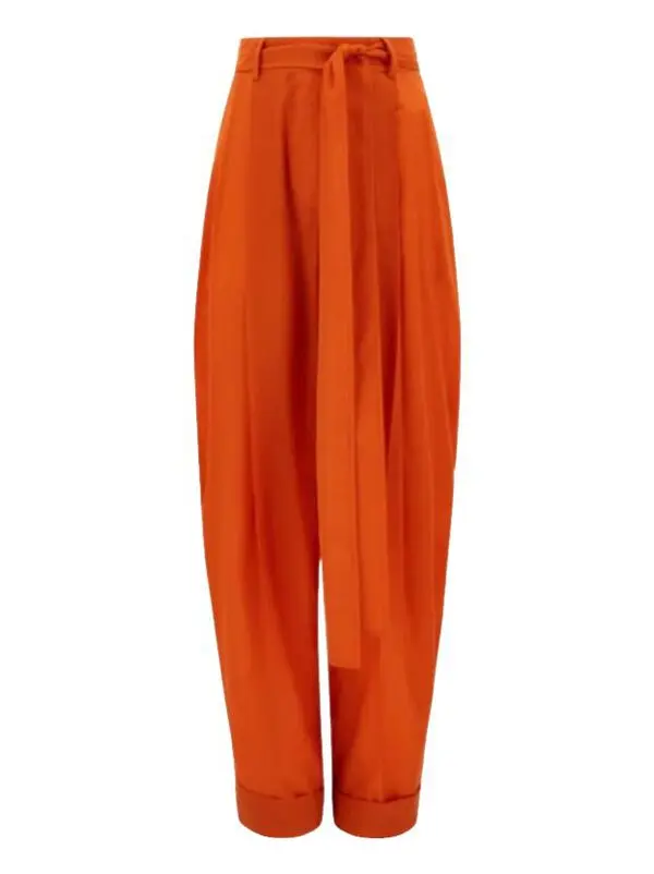 FERRAGAMO Barrel Leg Trousers - Red