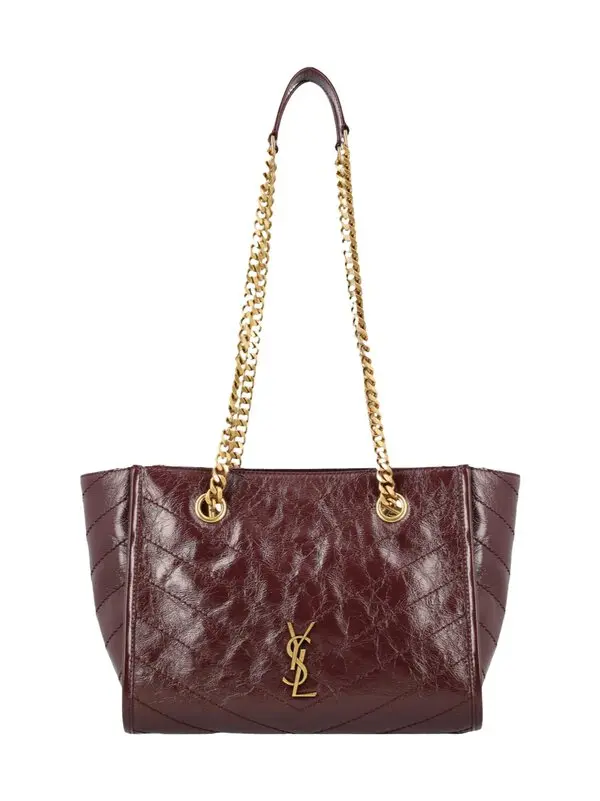 Saint Laurent Niki Logo Plaque Shoulder Bag - Red
