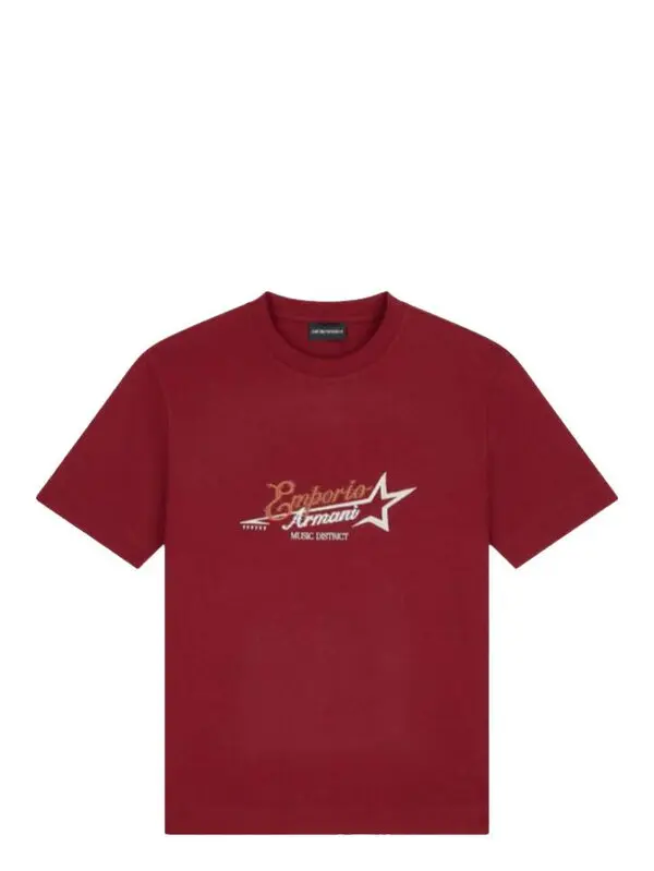 Emporio Armani Embroidered Logo T-shirt - Red