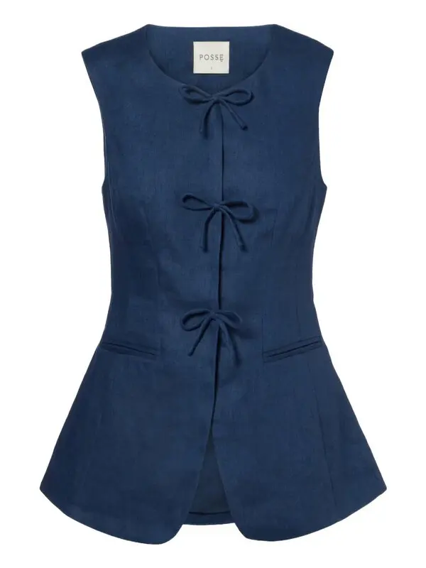 Posse Sabine Vest With Bow Detail - No
