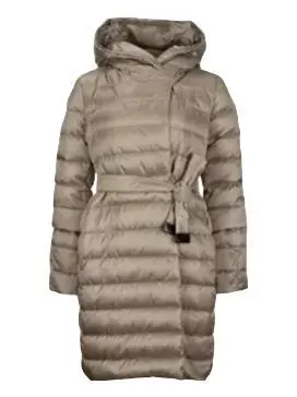 Max Mara Long-sleeved Hooded Cotton-padded Jacket With Waist Tie - Nude