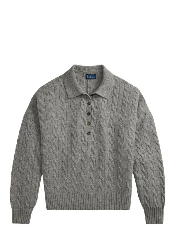 Polo Ralph Lauren Cable-knit Polo Collar Sweater - Grey