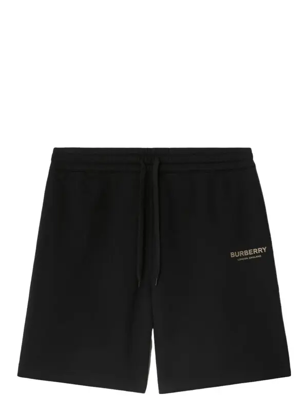 Burberry Logo Cotton Shorts - Black