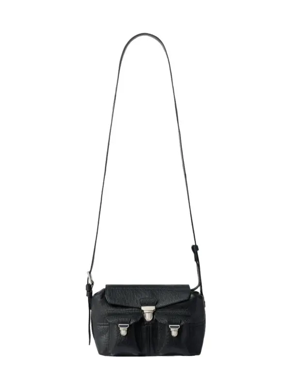 LEMAIRE Mini Soft Gear Bag In Bubble Lambskin - Black