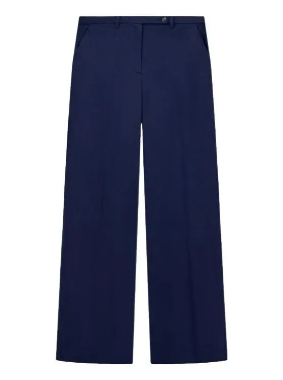 Emporio Armani Wide-leg Tailored Trousers - Navy
