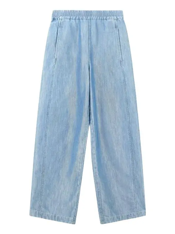 Emporio Armani Wide-leg Jeans With Elasticated Waist - Blue