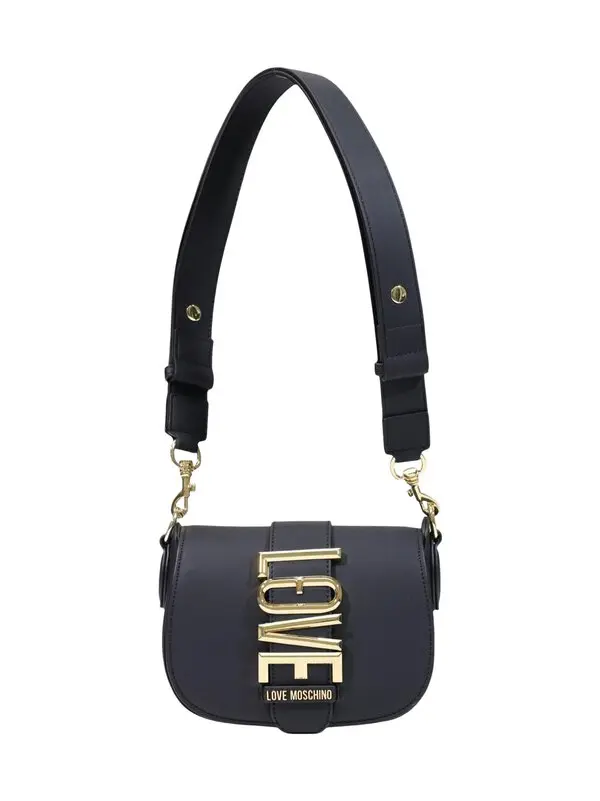 Moschino Flap Shoulder Bag - Black