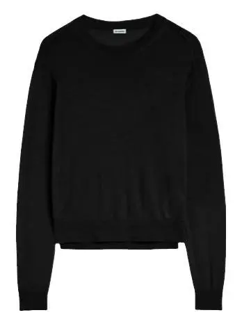 JIL SANDER Cashmere Blend Crew-neck Sweater - Black
