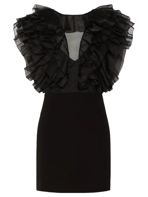Max Mara Ecloro Ruffled Dress - Black
