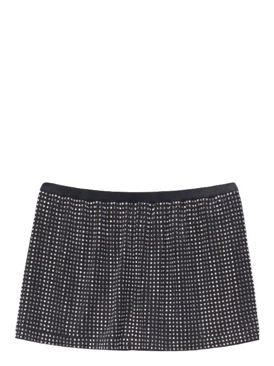 Alexander Wang Crystal Embellished Mid-rise Shorts - Black