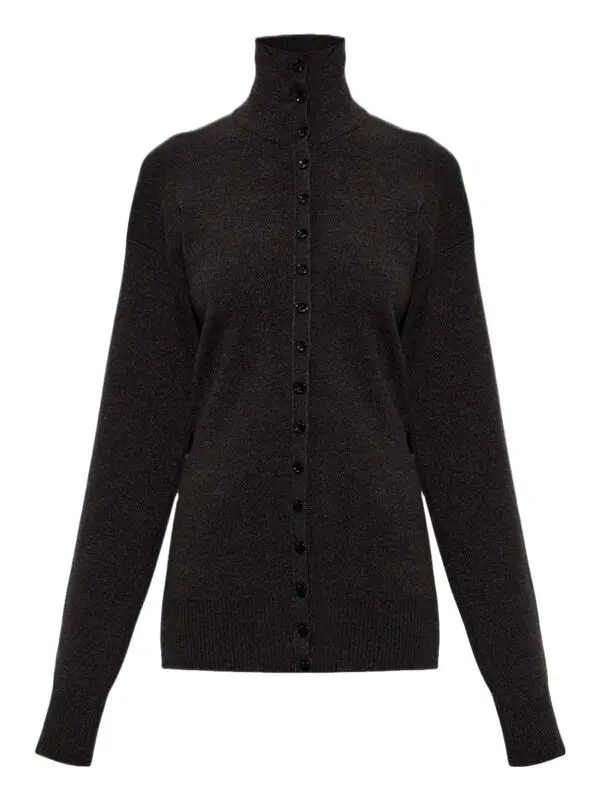 LEMAIRE High Neck Button-up Cardigan - Brown