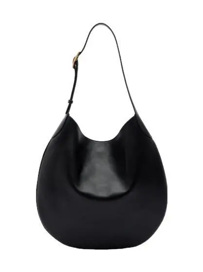 NILI LOTAN Jagger Medium Leather Shoulder Bag - Black