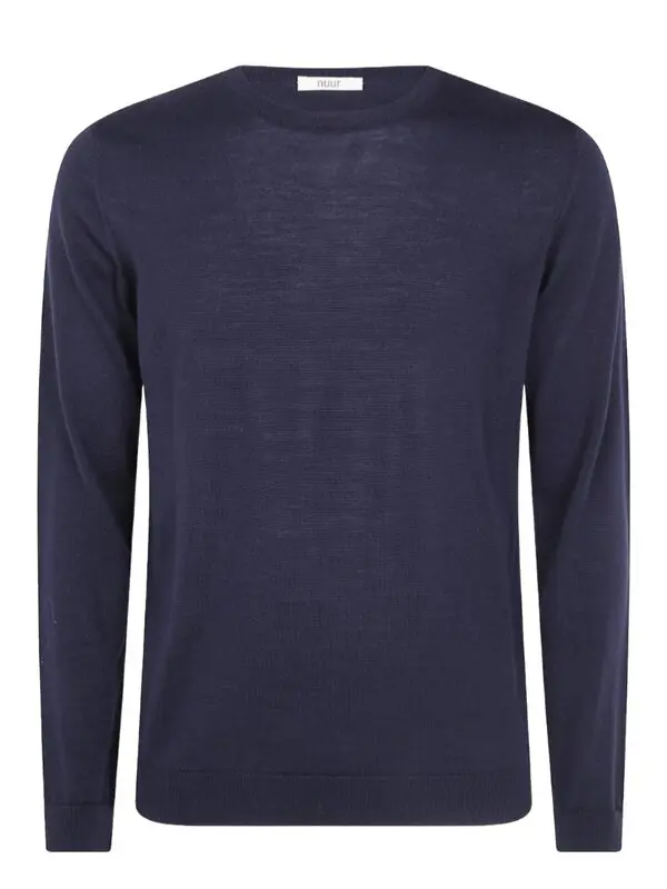 NUUR Round-neck Long-sleeve Sweater With Ribbed Cuffs And Hem - Black
