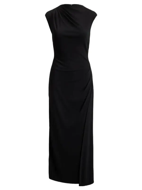 Ralph Lauren Draped Jersey Knitted Maxi Dress - Black