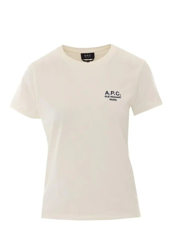 A.p.c. Crewneck Short-sleeve T-shirt With Logo Detail - White