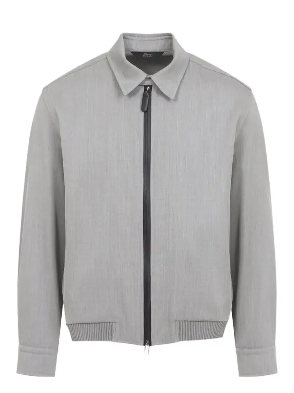 Brioni Long-sleeved Zip-up Bomber Jacket - Sand
